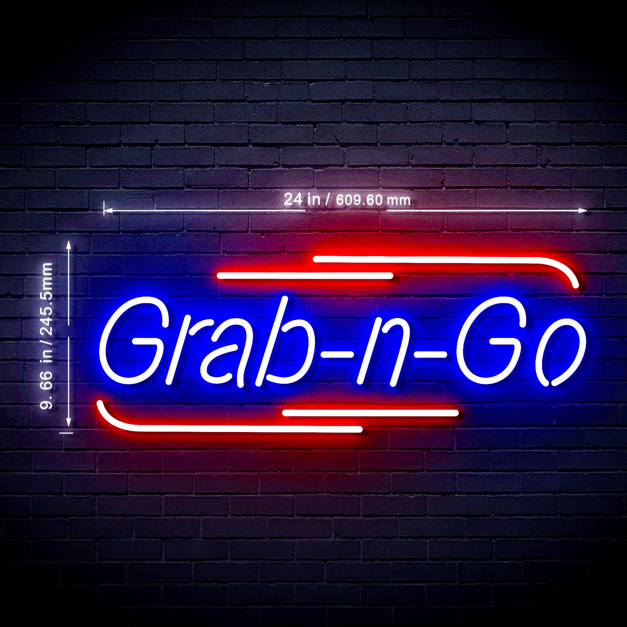 Grab n Go Food Take Away Ultra-Bright LED Sign with Remote (Neon-Style ...
