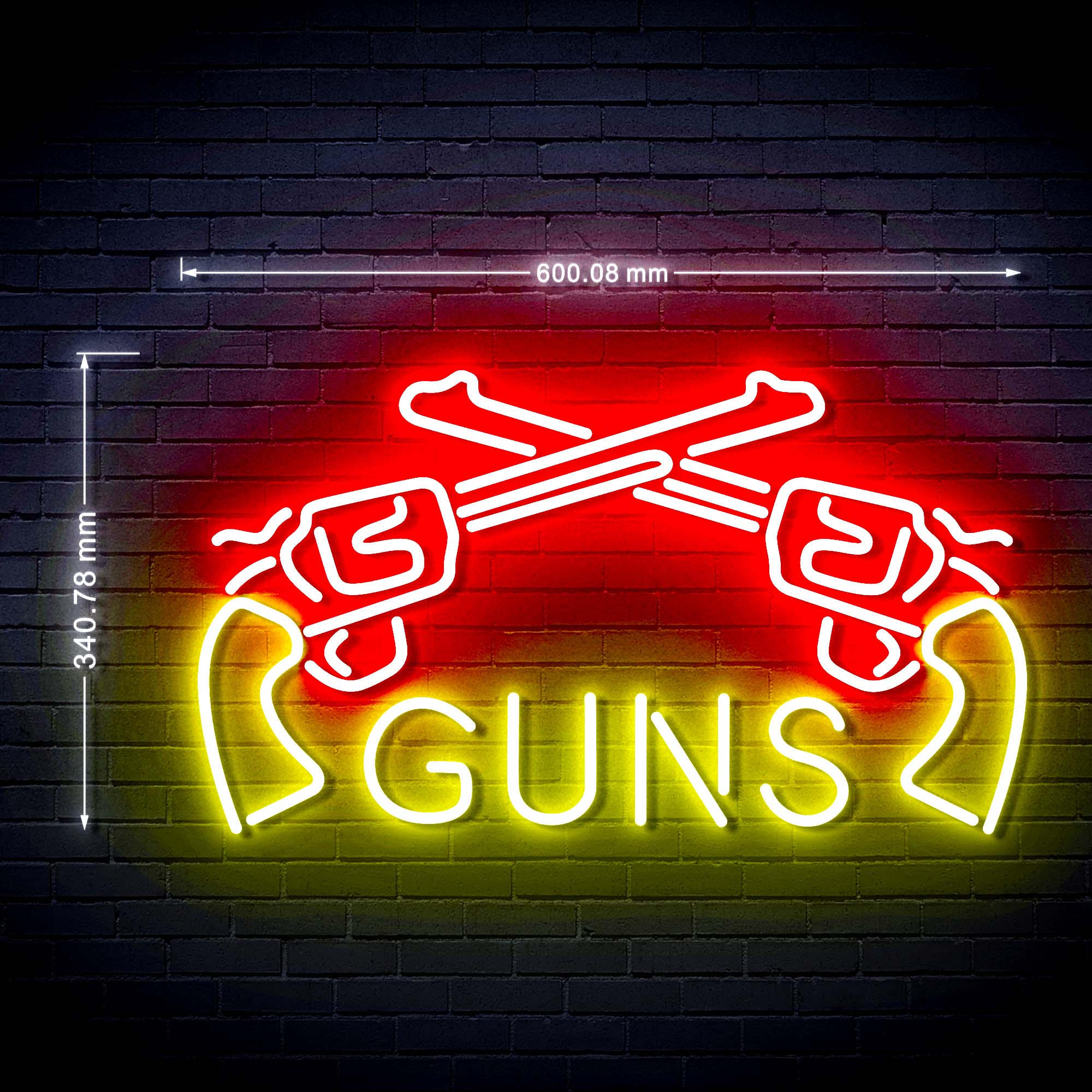 Gun Shop Guns Ultra-Bright LED Sign with Remote (Neon-Style, LED Techn ...