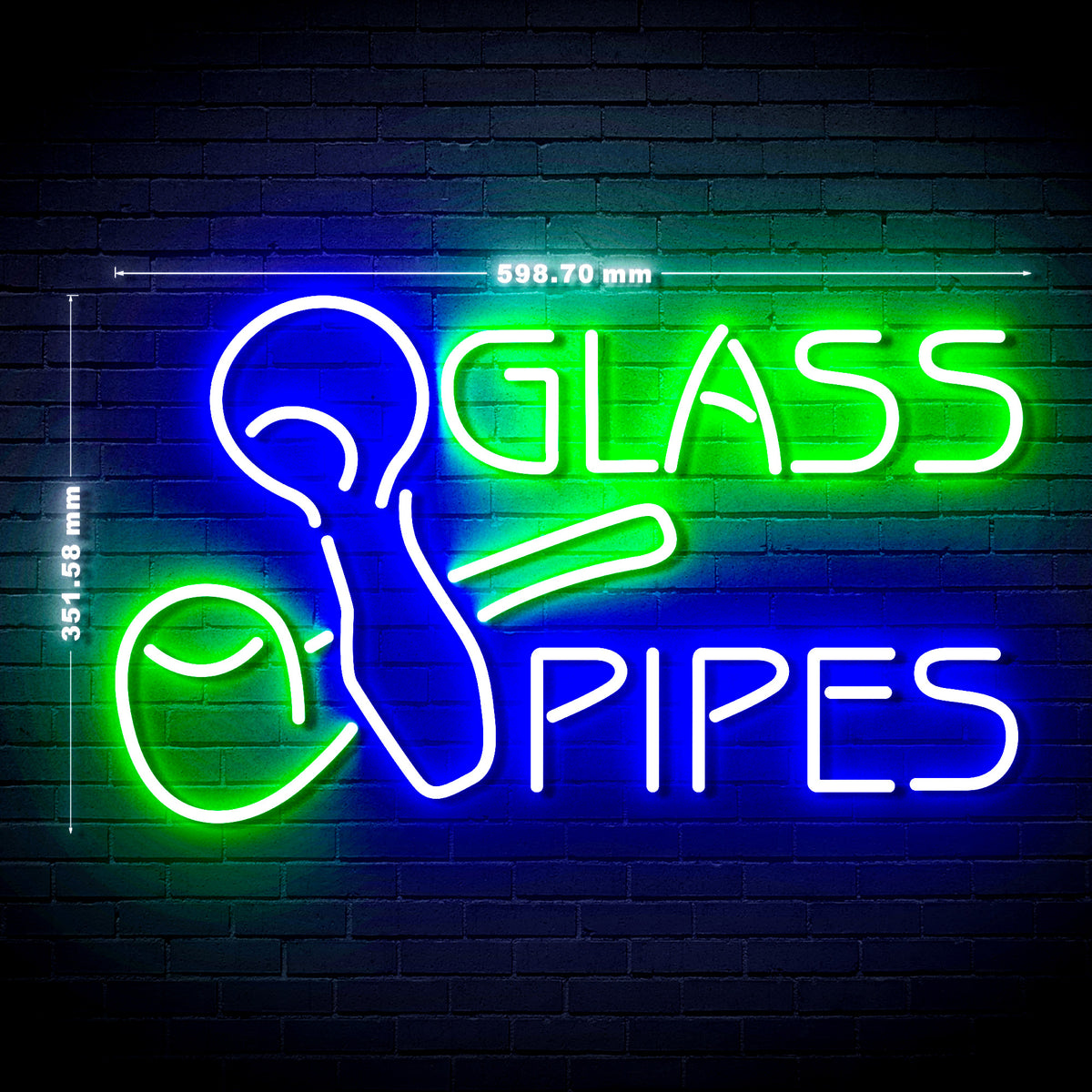 Head Shop Glass Pipes Ultra-Bright LED Sign with Remote (Neon-Style, L ...