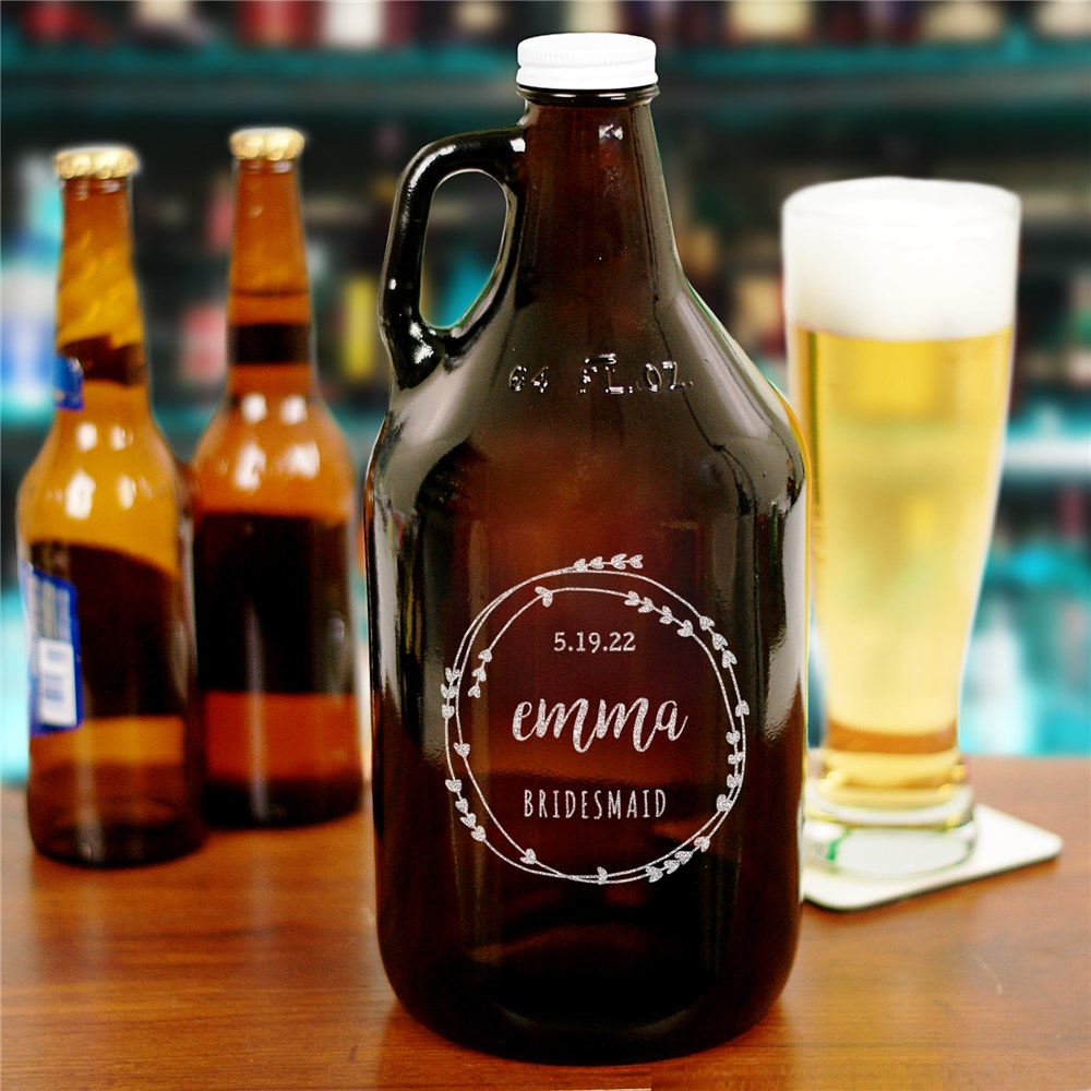 Engraved Beer Growler - Personalized Bridal Party Gift — LED Gift Works