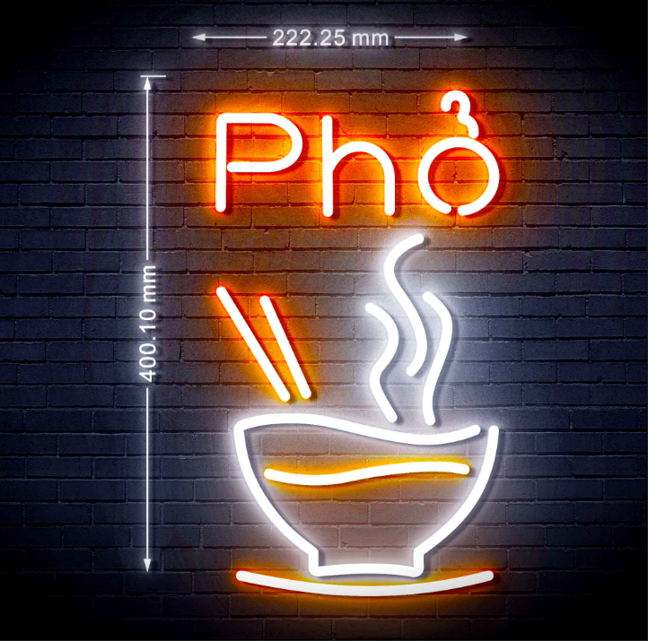 Vertical Vietnamese Noodles Pho Flex Silicone LED Sign (Neon-Style, LE ...
