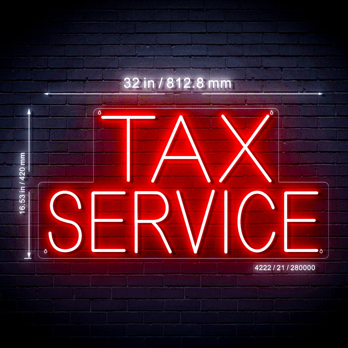 Tax Service Ultra-Bright LED Sign with Remote (Neon-Style, LED Technol ...