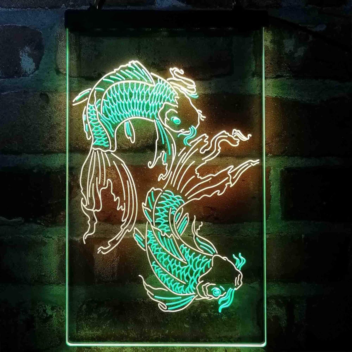 Koi Fish Tattoo Line Art LED Light Sign — LED Gift Works