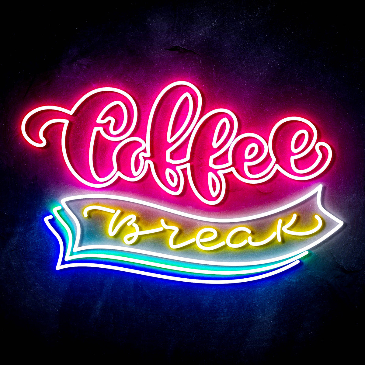 Coffee Break Ultra-Bright LED Sign with Remote (Neon-Style, LED Techno ...