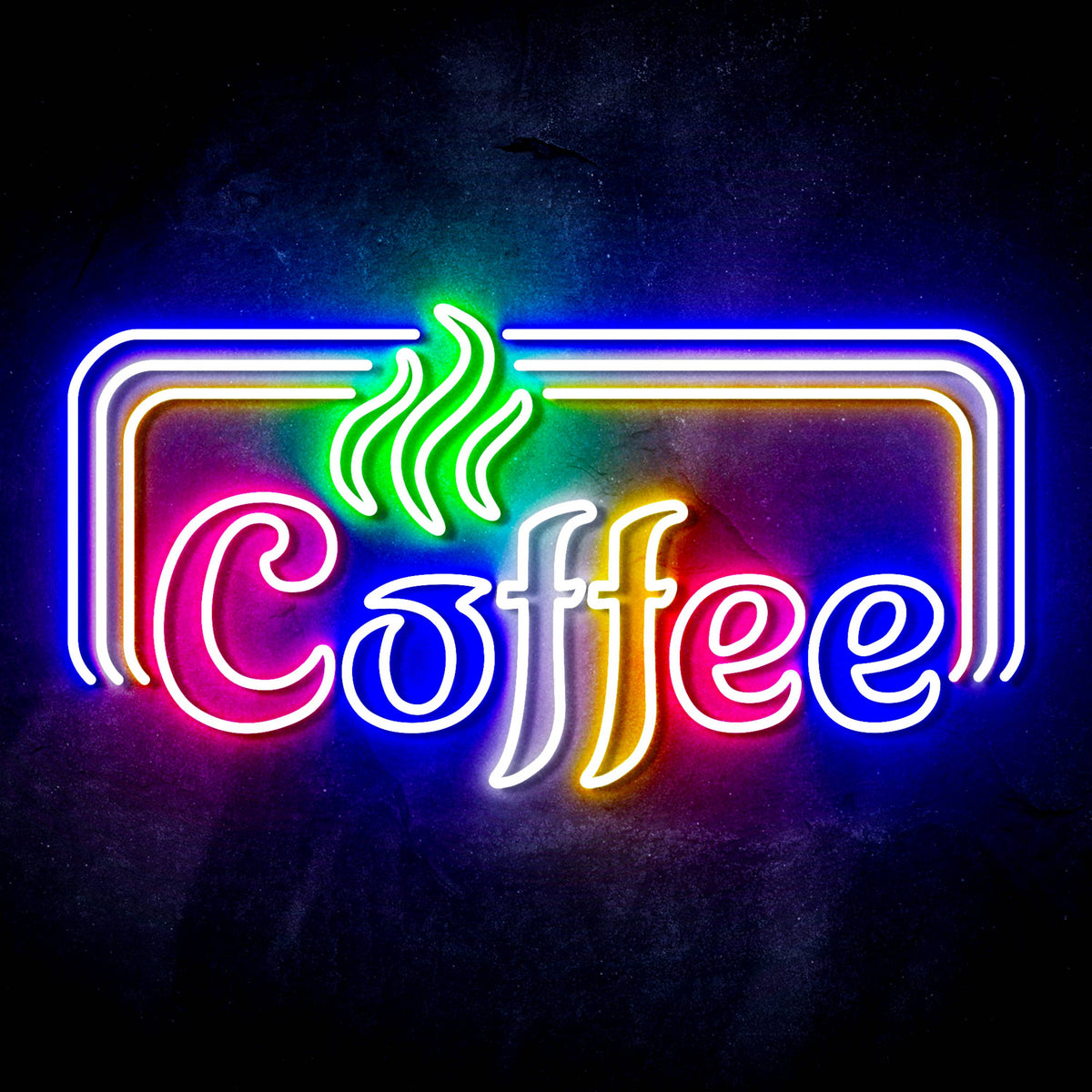 Hot Coffee Ultra-Bright LED Sign with Remote (Neon-Style, LED Technolo ...