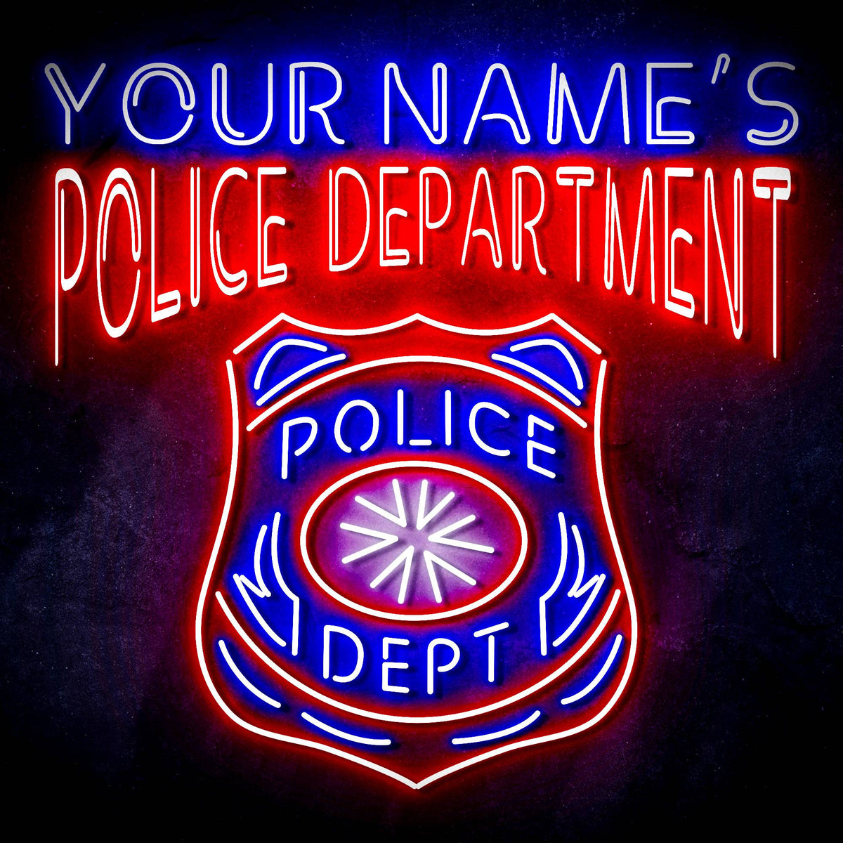 Custom Ultra-Bright Police Department LED Sign with Remote (Neon-Style ...