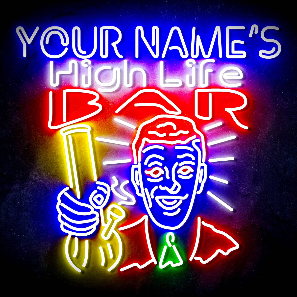 Personalized Ultra-Bright High Life Bar LED Sign with Remote (Neon-Sty ...