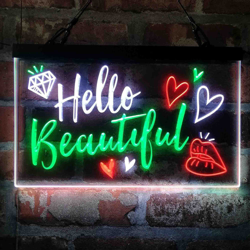 Hello Beautiful Lady Room Decoration Deluxe App-Enabled 3-Color LED Li ...